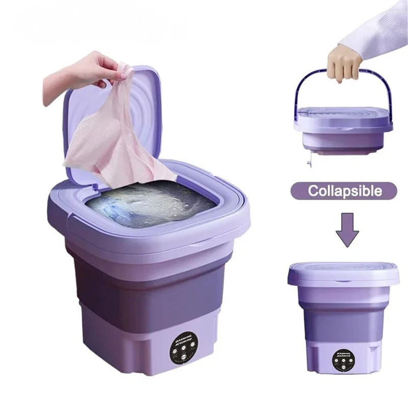 8L Portable Small Foldable Washing Machine with Spin Dryer – Supersell