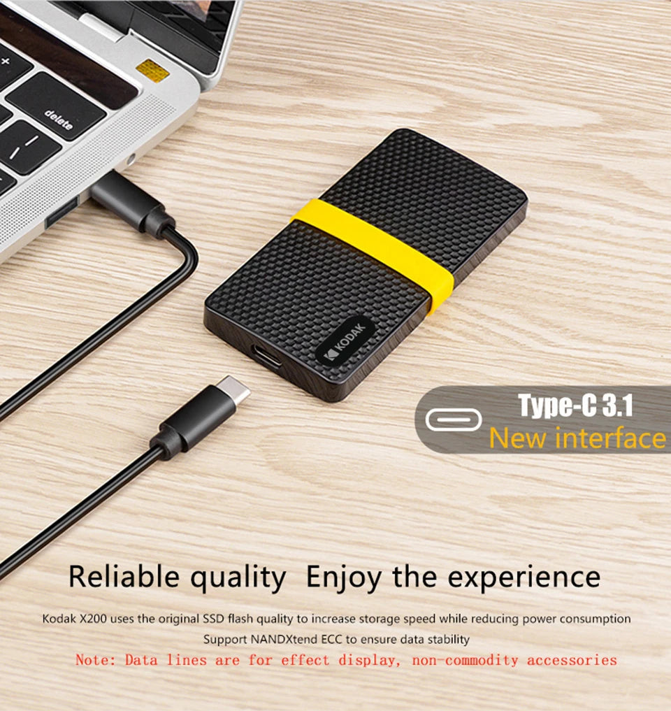 Portable SSD Type-C USB3.1 Mobile External Solid-State Drive SSD ...